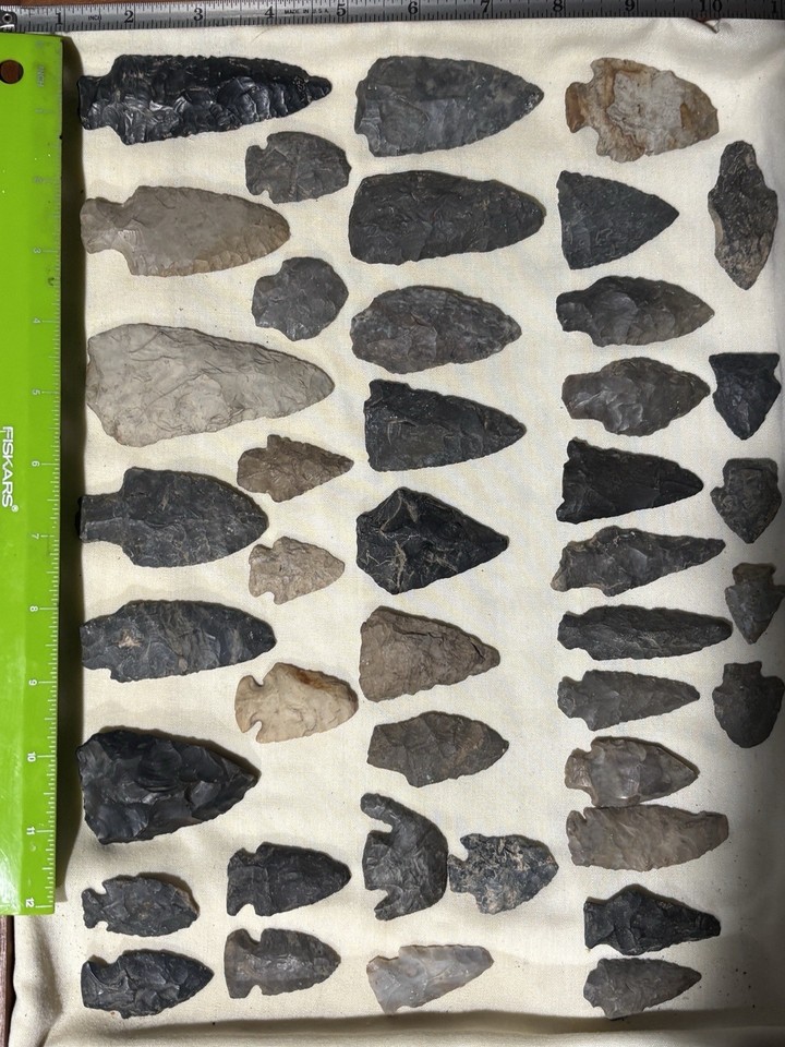 Pennsylvania Side Notch Expanding Stem Triangle Indian Arrowhead Points ...