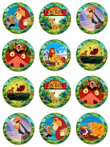 12 X Pre Cut Edible Icing Sheet Cupcake Toppers Lion King Simba | eBay UK