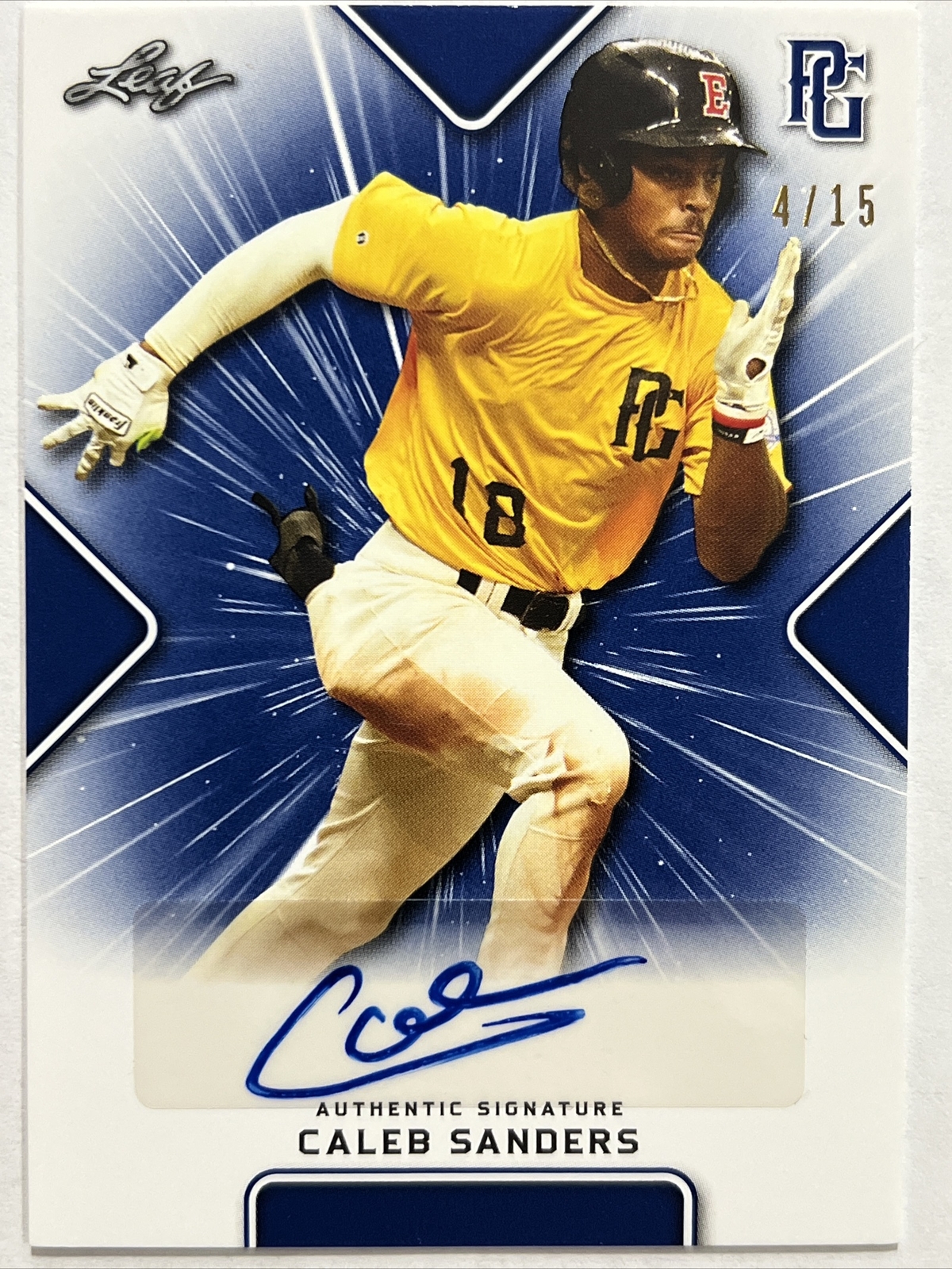 2021 LEAF PERFECT GAME CALEB SANDERS AUTO 4/15 | eBay