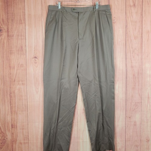 St Croix Mens Dress Pants Sz 36 36x31 Made in Italy Pleated Front | eBay