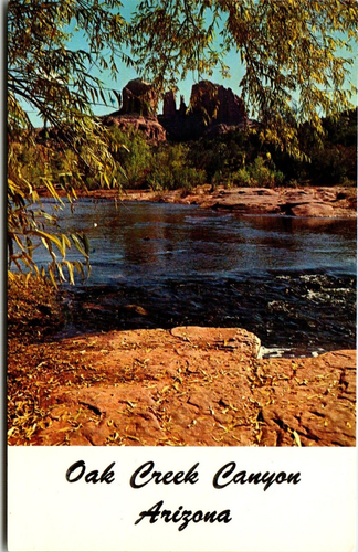 Postcard AZ Oak Creek Canyon Rock Formation Stream Landscape | eBay