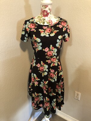 Huhot Floral Stretch Short Sleeve Casual Dress Size Medium | eBay