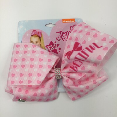 JoJo Siwa Signature Collection pink+white Hearts BEAUTIFUL Ribbon 8 ...
