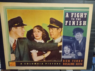 Lobby Card 1937 FIGHT TO THE FINISH evil Ward Bond Rosalind Keith Don ...