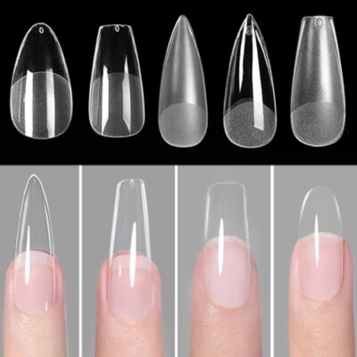 100Pcs Transparent Artificial Nails Tips Nail Art Extension | eBay ...