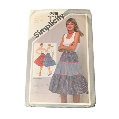 Simplicity 9918 Sewing Pattern Womens Skirt Size 12 Vintage 1980s | eBay