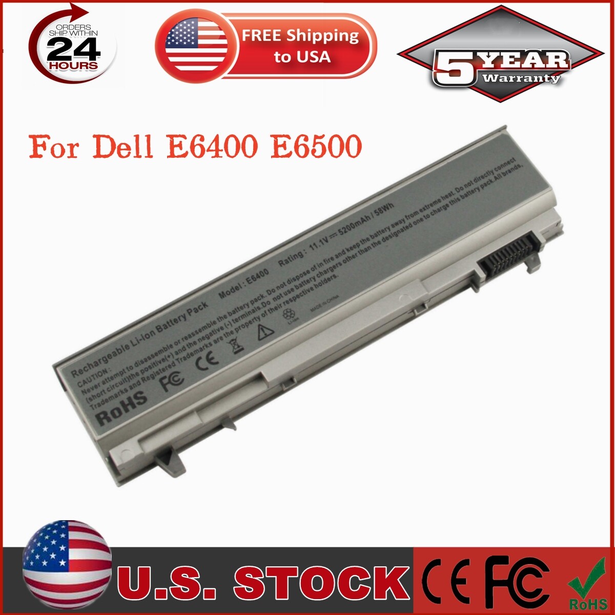 Battery For Dell Latitude E6400 E6410 E6500 E6510 PT434 W1193 4M529 ...