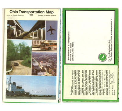 Vintage 1975 Ohio Official State Highway Department Road Map (Version A ...
