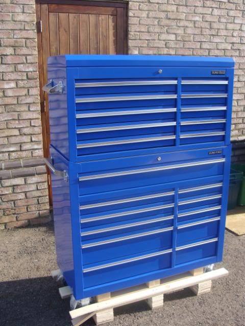 05 US PRO Tools Blue Steel Chest Box Snap Up cabinet tool box FINANCE ...
