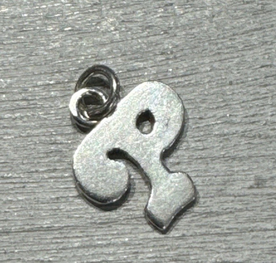 925 Sterling Silver Letter P Bubbly Cartoon Name Initial Letter Charm ...