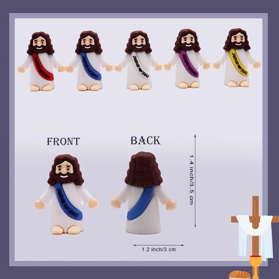 20PCS Little Jesus Figures, Mini Jesus Figurines in Bulk, Multicolor ...