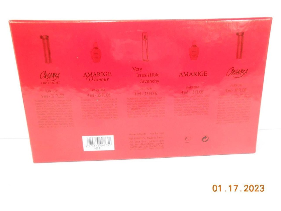 GIVENCHY Collection Miniature Perfumes Set 7 Gift Box Organza Ysatis ...