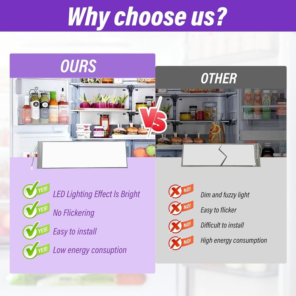 Refrigerator LED Light Assembly W11048980 Top Lamp W11455230 W11470191 ...