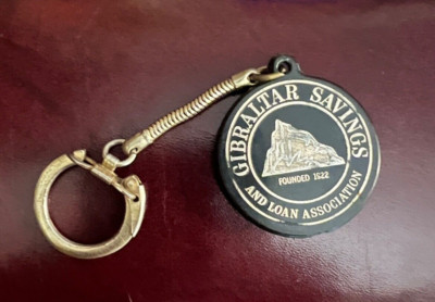 Vintage Gibraltar Savings & Loan Bank Advertising Promotional Keychain ...