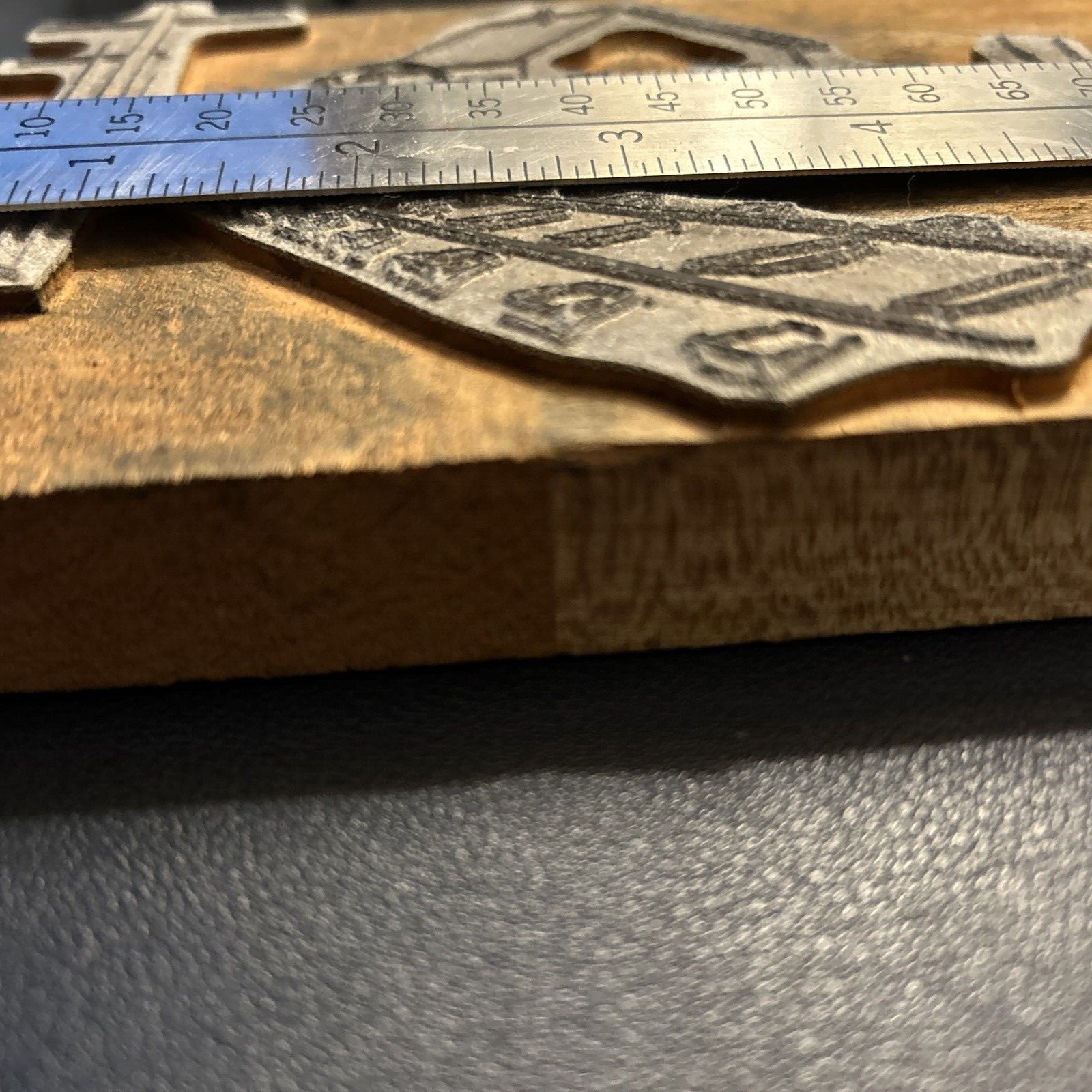 Large Train Station Vintage Letterpress Printing Block - Type Block