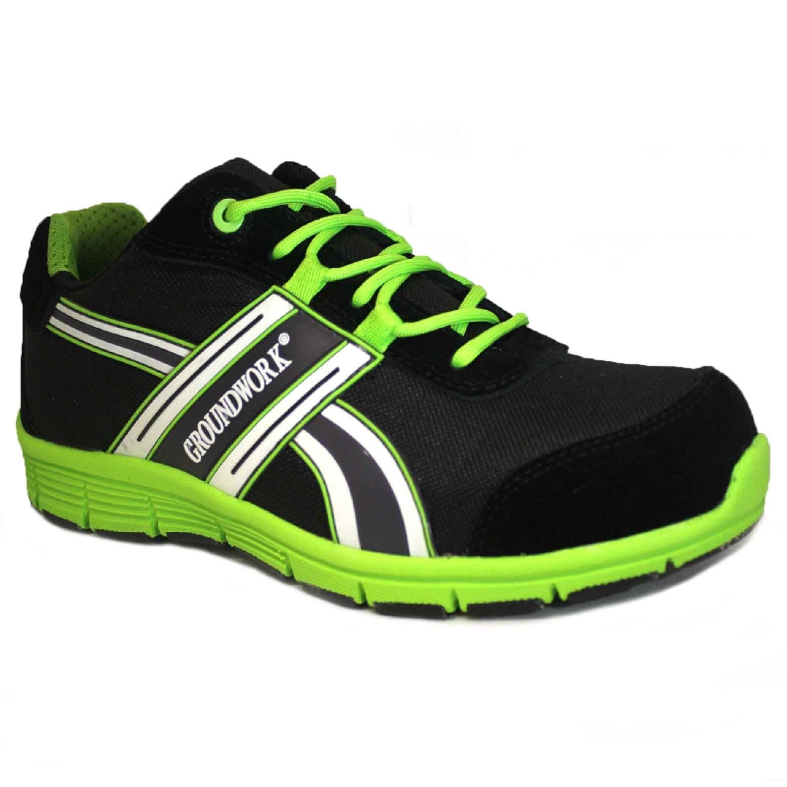 MENS ULTRA LIGHTWEIGHT GROUNDWORK SAFETY STEEL TOE CAP WORK PPE TRAINER ...