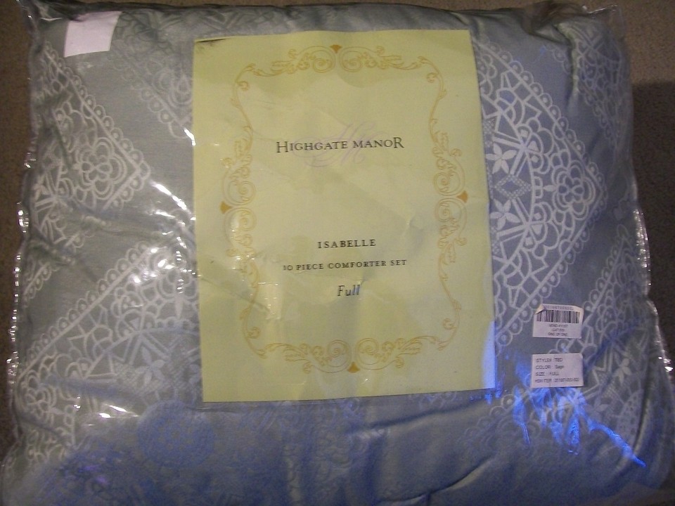 Highgate Manor Isabella 10pc Comforter Sham Bedskirt Pillow Set Full ...