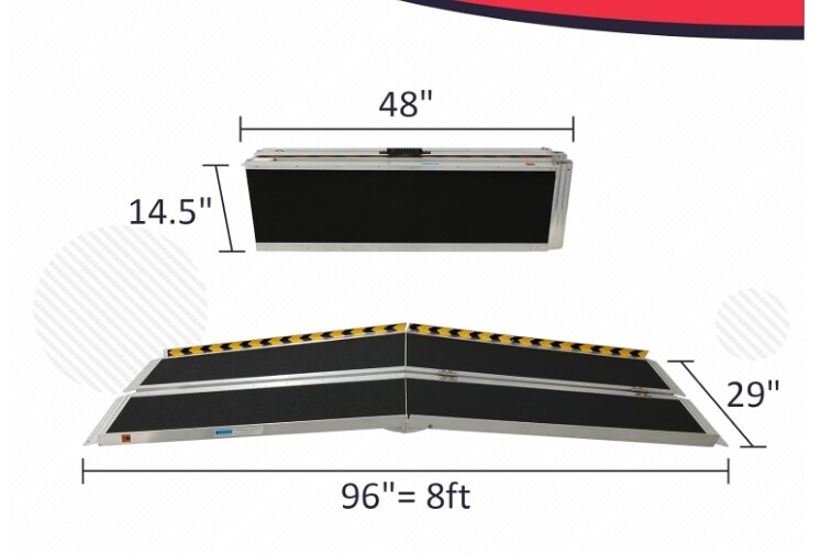 Fit For 8FT Used Home Wheelchair Ramp Non-Skid Folding Aluminum Ramps ...
