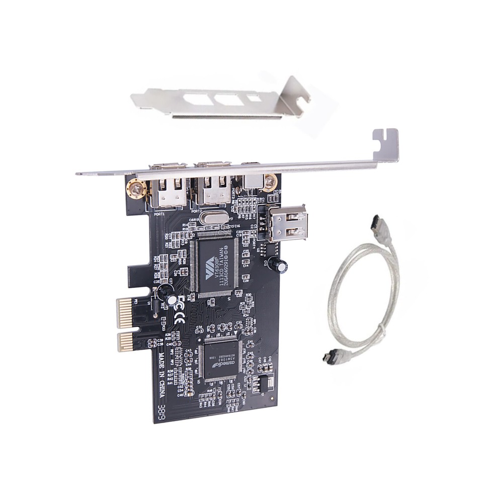 PCIE FireWire Card PCI-e X1 to External IEEE 1394 Adapter Controller 4 ...