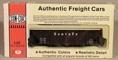 HO Scale Con-Cor 100 Ton 15P Coal Hopper Kit - ATSF Santa Fe 0001 ...