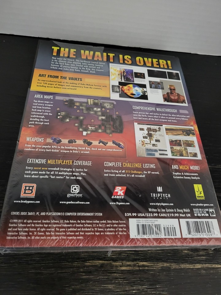 DUKE NUKEM FOREVER LIMITED EDITION Sealed NEW Bradygames - Hardcover ...