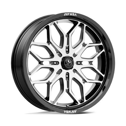 MSA M47 Sniper 18x7 ATV/UTV Wheel - Gloss Black/Machined (4/137) +10mm ...