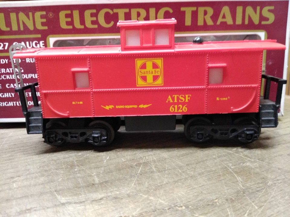 Vtg O and O27 Gauge Trains K Line Santa Fe ATSF 6126 Red Caboose w/Box ...