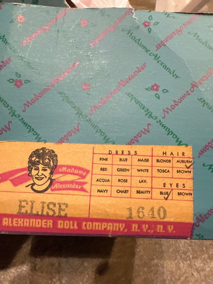 Madame Alexander doll, Elise, number 1640 with Auburn hair and blue ...