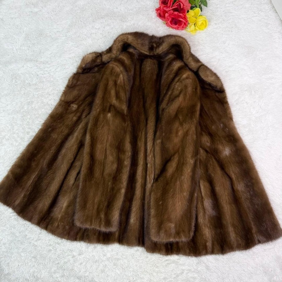 TAKAGI FUR Demi Buff Mink Coat Genuine Real Fur Size Free Brown From ...
