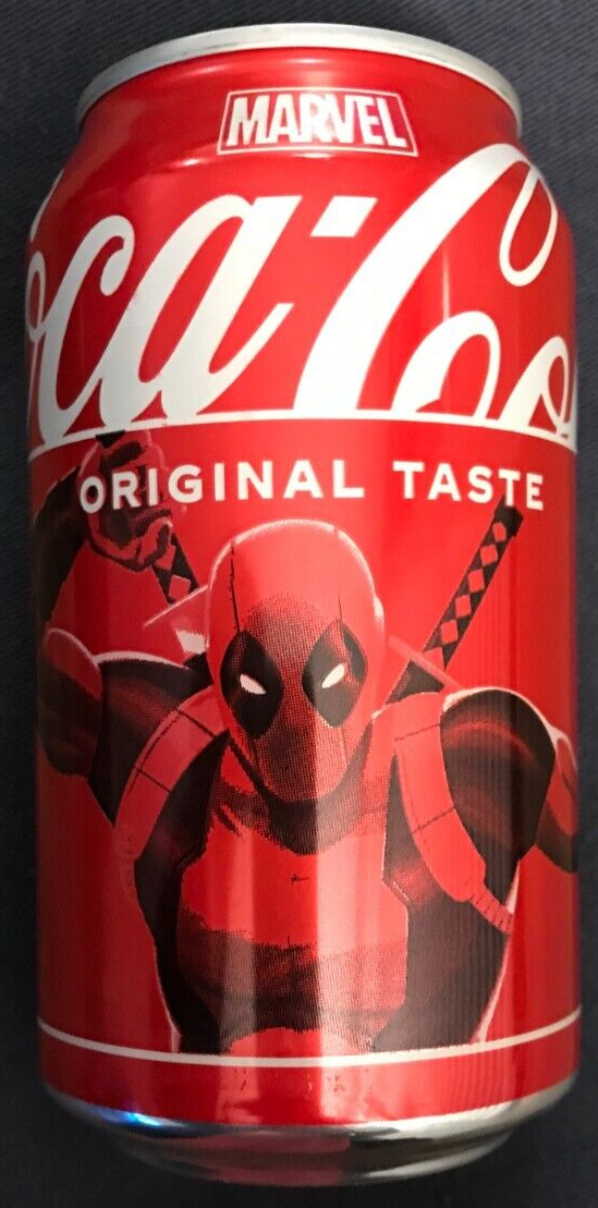 Coca Cola Marvel Universe Deadpool Can Limited Edition Bottom Opened ...