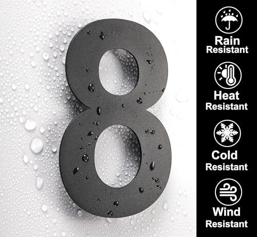 12 Inch Black Stainless Steel House Numbers for Outside Door Number 4 ...
