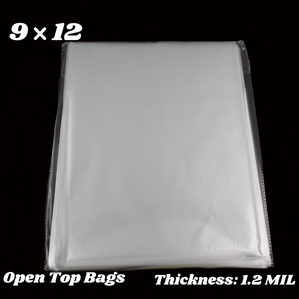 9x12 Clear Plastic Bags Packing Shipping Lay Flat Open Top Poly Baggie ...