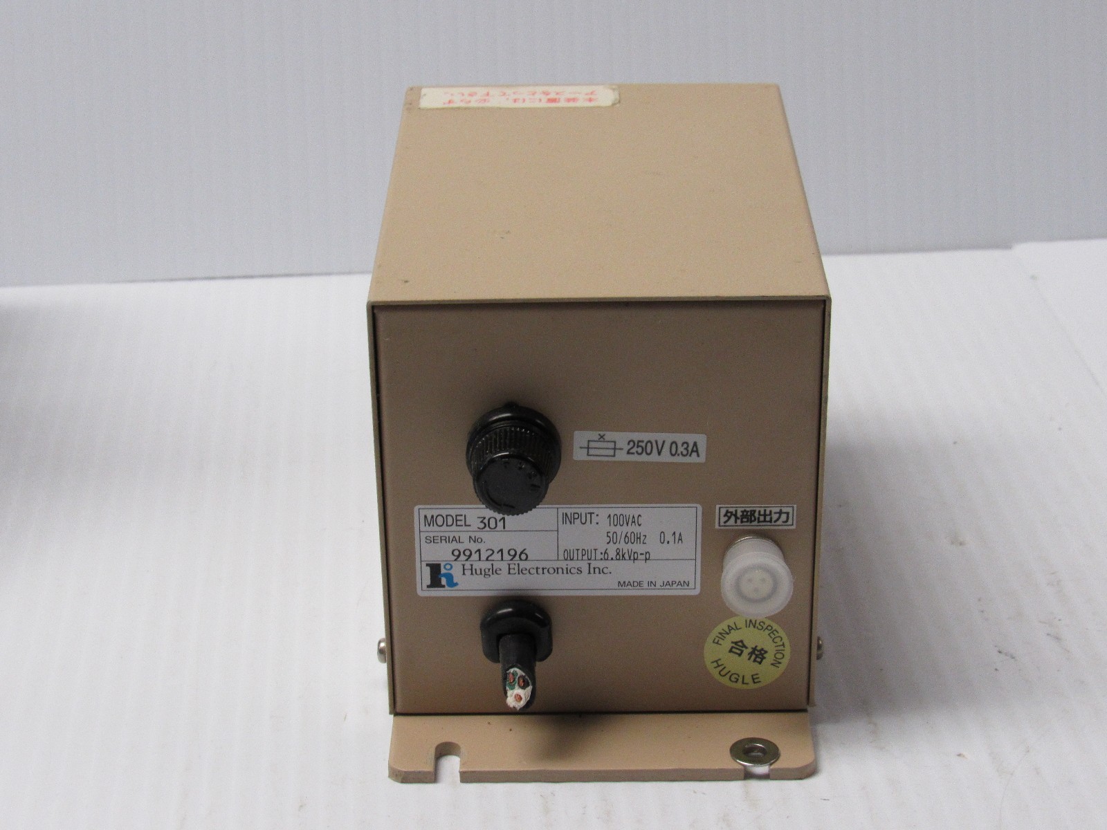 HUGLE ELECTRONICS IONIZER MODEL 301 100 VAC 0.1 A Amp Used | eBay