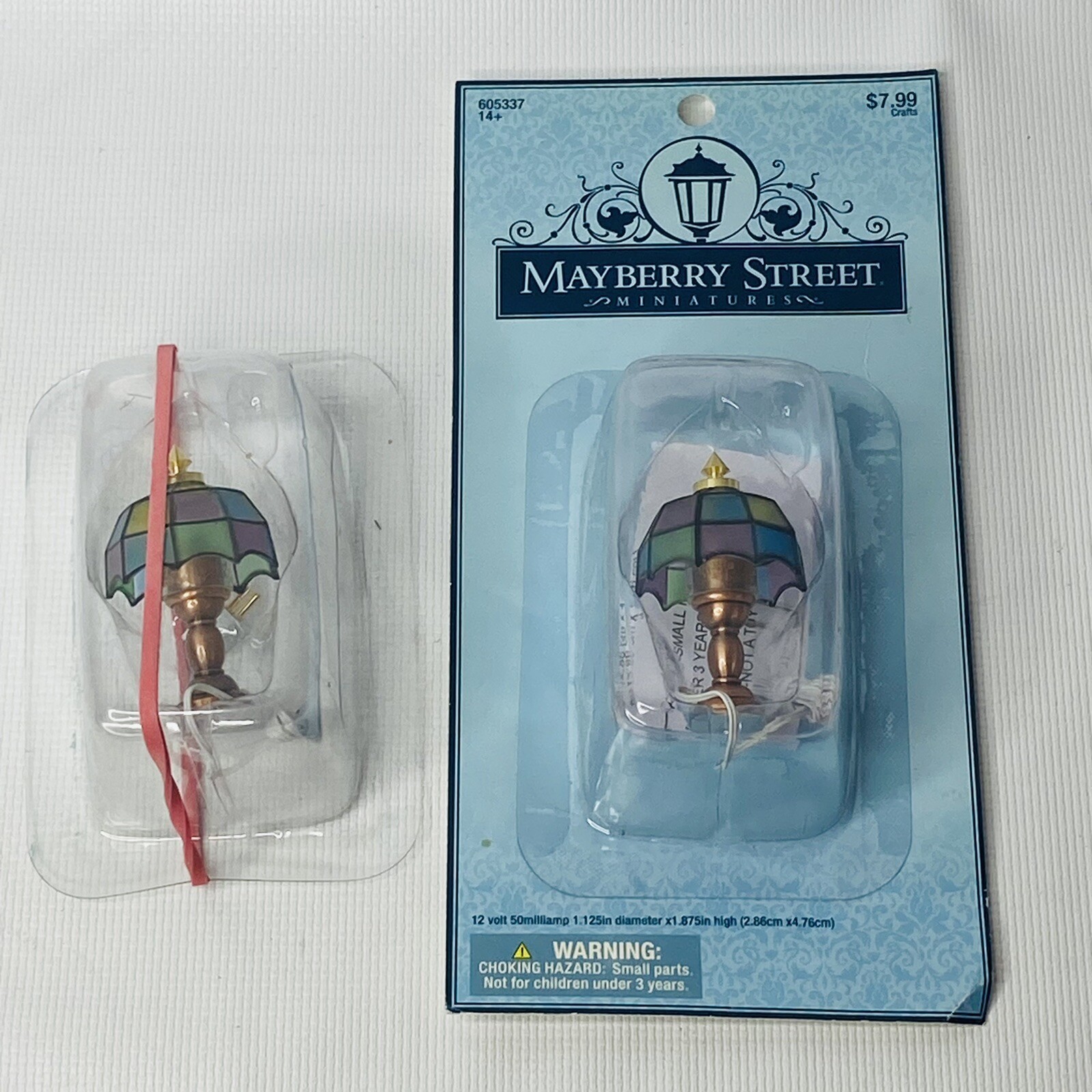 Lot of 2 Mayberry Street Miniatures LED Tiffany Table Lamp Scale 1:12 ...