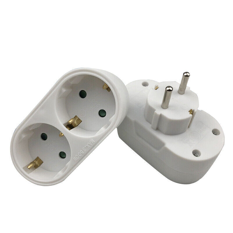 Double Plug Multi Plug Duo Plug 2-Slot Multi Plug Vertical White | eBay