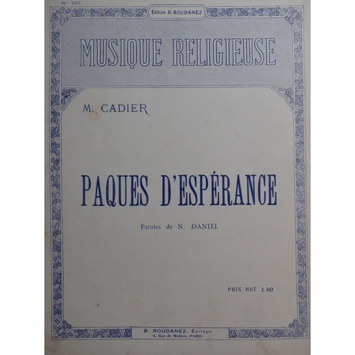 Cadier M. Pâques D'espérance Chant Piano 1916 | eBay