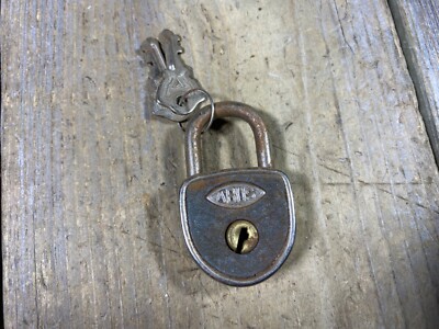 VINTAGE ANTIQUE LOCK ABUS GERMANY BIKE BICYCLE CHAIN LOCK OLD LOCK WITH ...