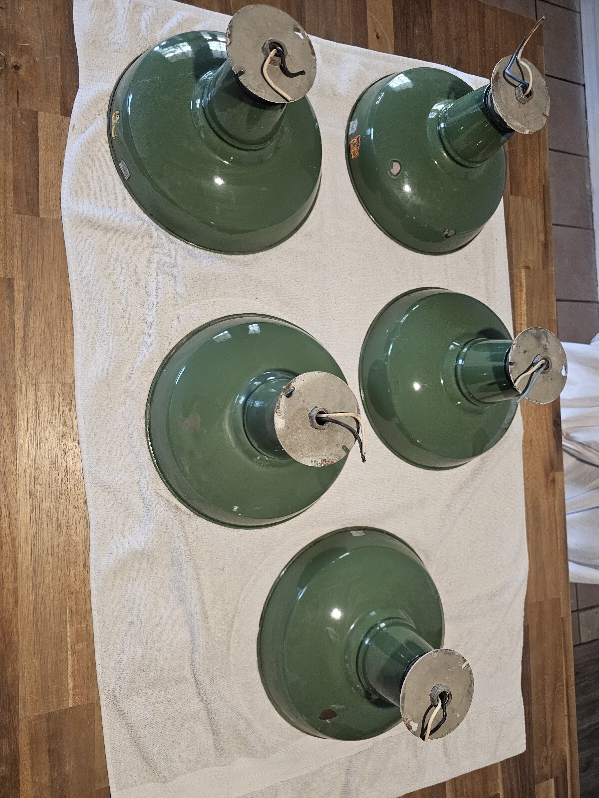 5 Vintage green porcelain light fixture | eBay