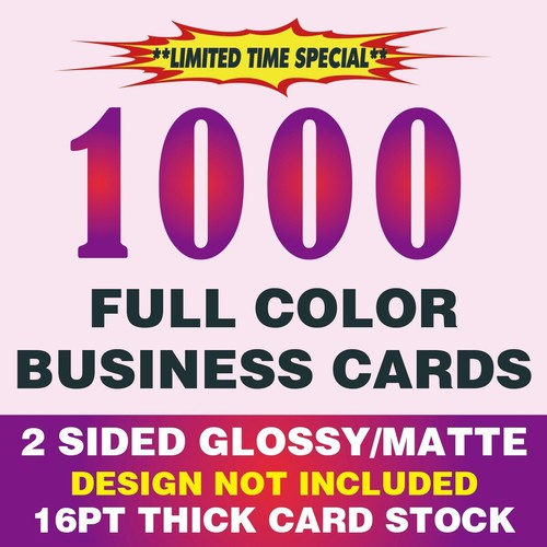 1000Pcs Custom Full Color Business Cards Double-Sided Printing ...