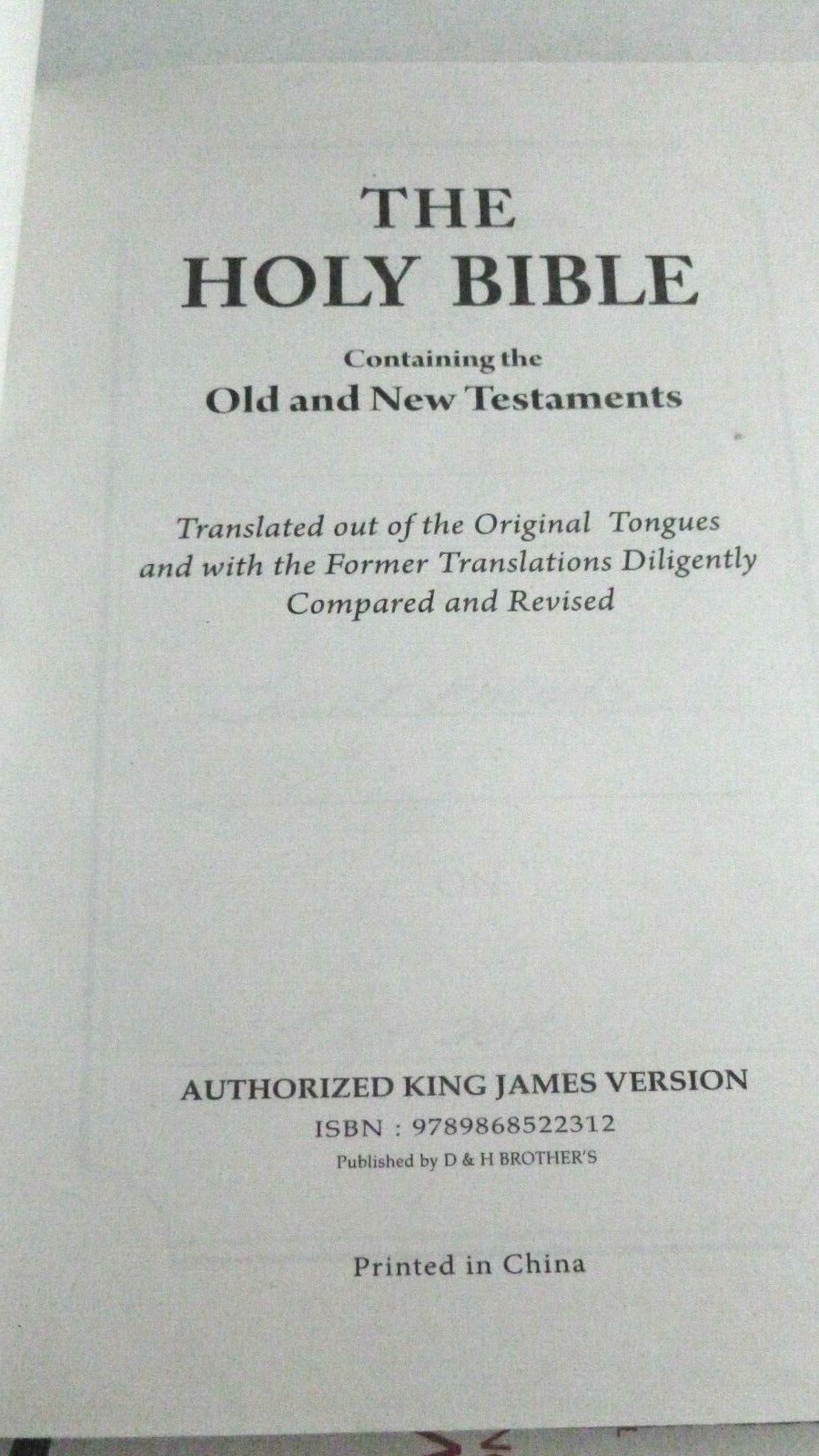 Holy Bible Old & New King James Version KJV D&H Brothers Gold Gild Gilt ...