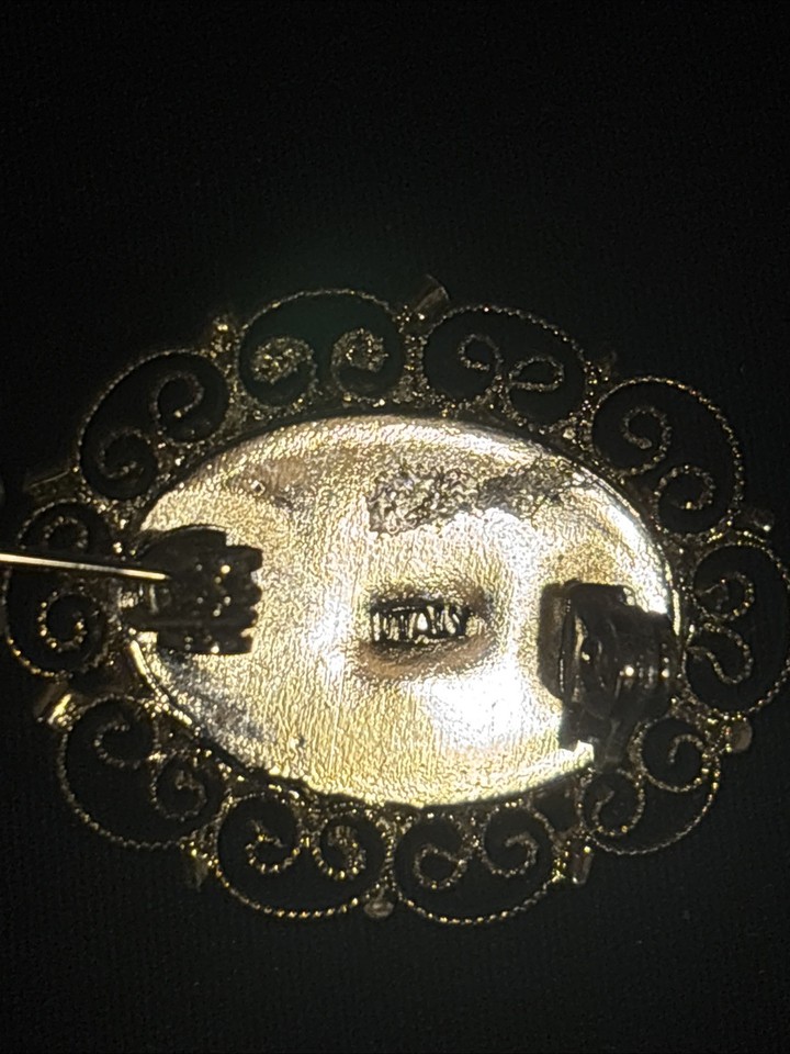 Flawless Vintage Micro Mosaic Floral Pin With Gorgeous Filigree Design ...