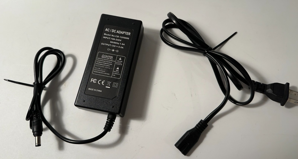 AC/DC Adapter Model No: CB-1205000 Input: 100-240V 50/60Hz 1.6A Output: 12V-5.0A | eBay