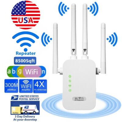 WiFi Range Extender Repeater 300Mbps Wireless Amplifier Router Signal ...