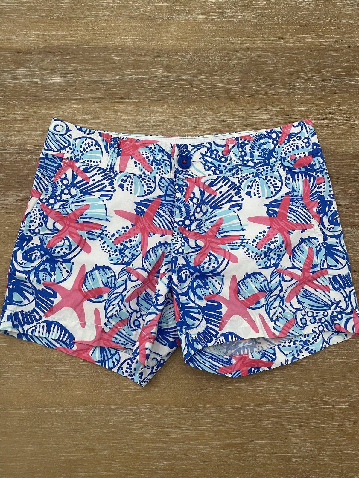 Lilly Pulitzer Callaghan Shorts Cotton Pink Blue White Size 0 | eBay