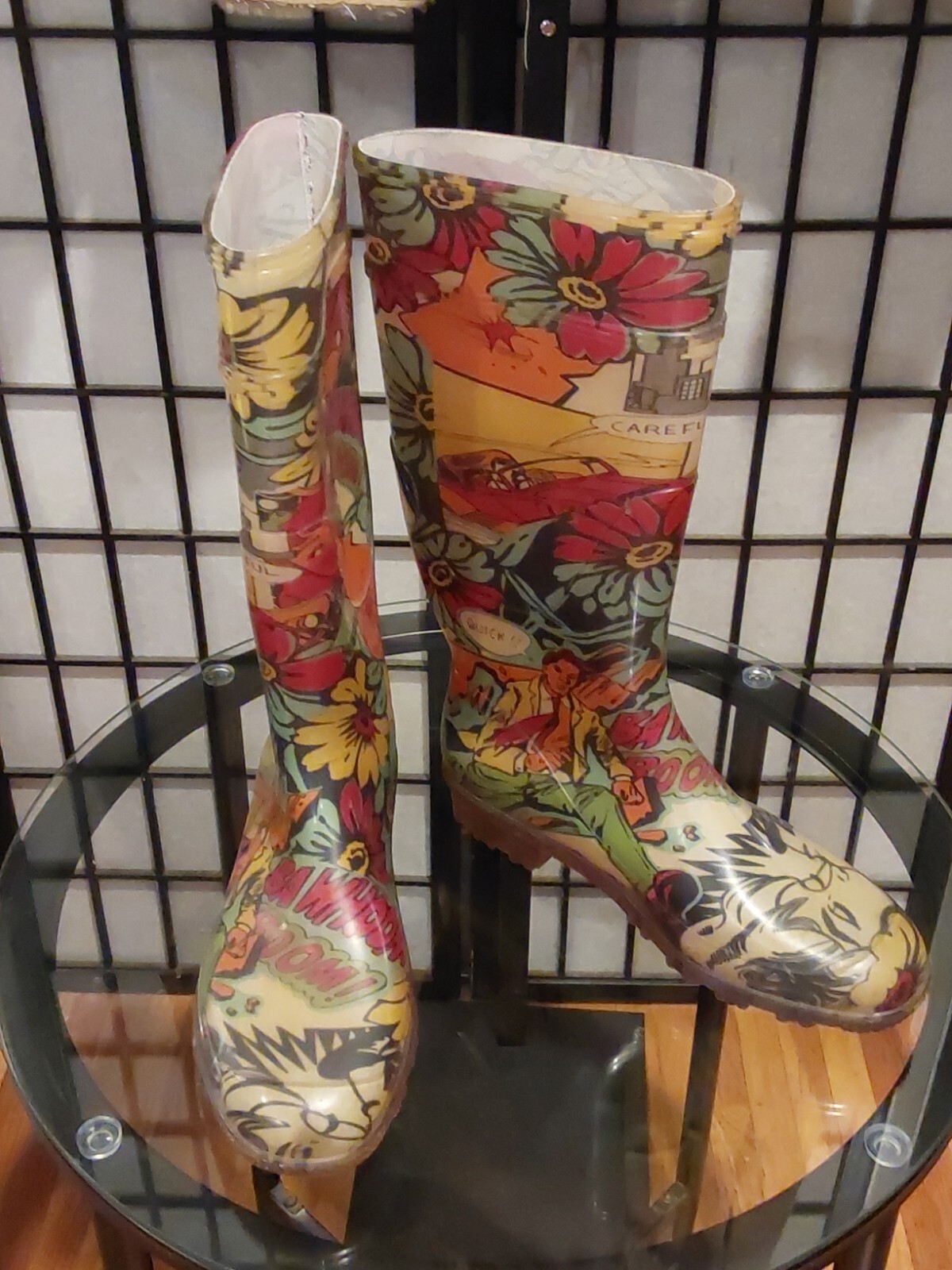 G & G Made In Italy Capelli Comic Flower Pattern Retro Fun RainBoots ...