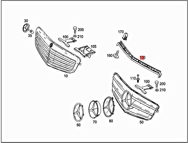 Genuine MERCEDES C204 S204 W204 C-CLASS W204 Coupe C204 Trim 2048800983 ...