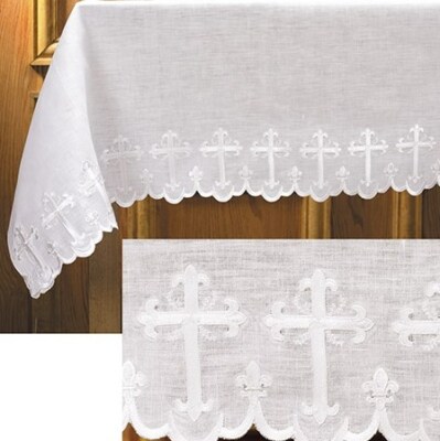 ALTAR FRONTAL-2-SIDED SCALLOPED EDGE-LINEN-50" X 96" | eBay