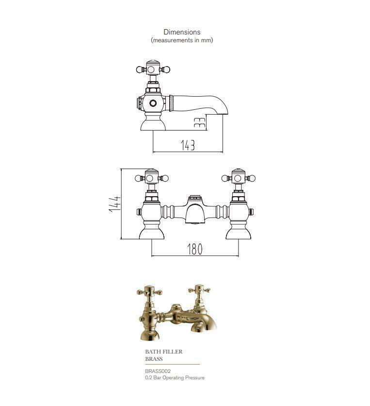 Traditional Brushed Brass Victorian Bathroom Taps Shower Mono Basin ...