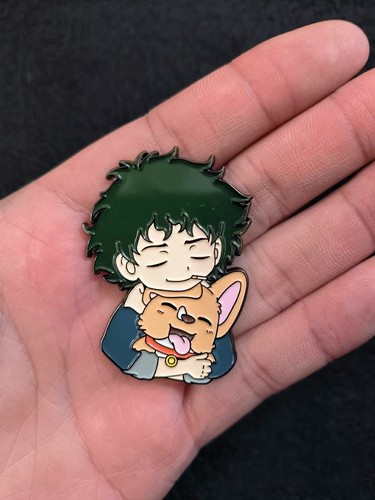 Cowboy Bebop Spike Spiegel and Ein Enamel 2" Pin Metal Badge Figure ...