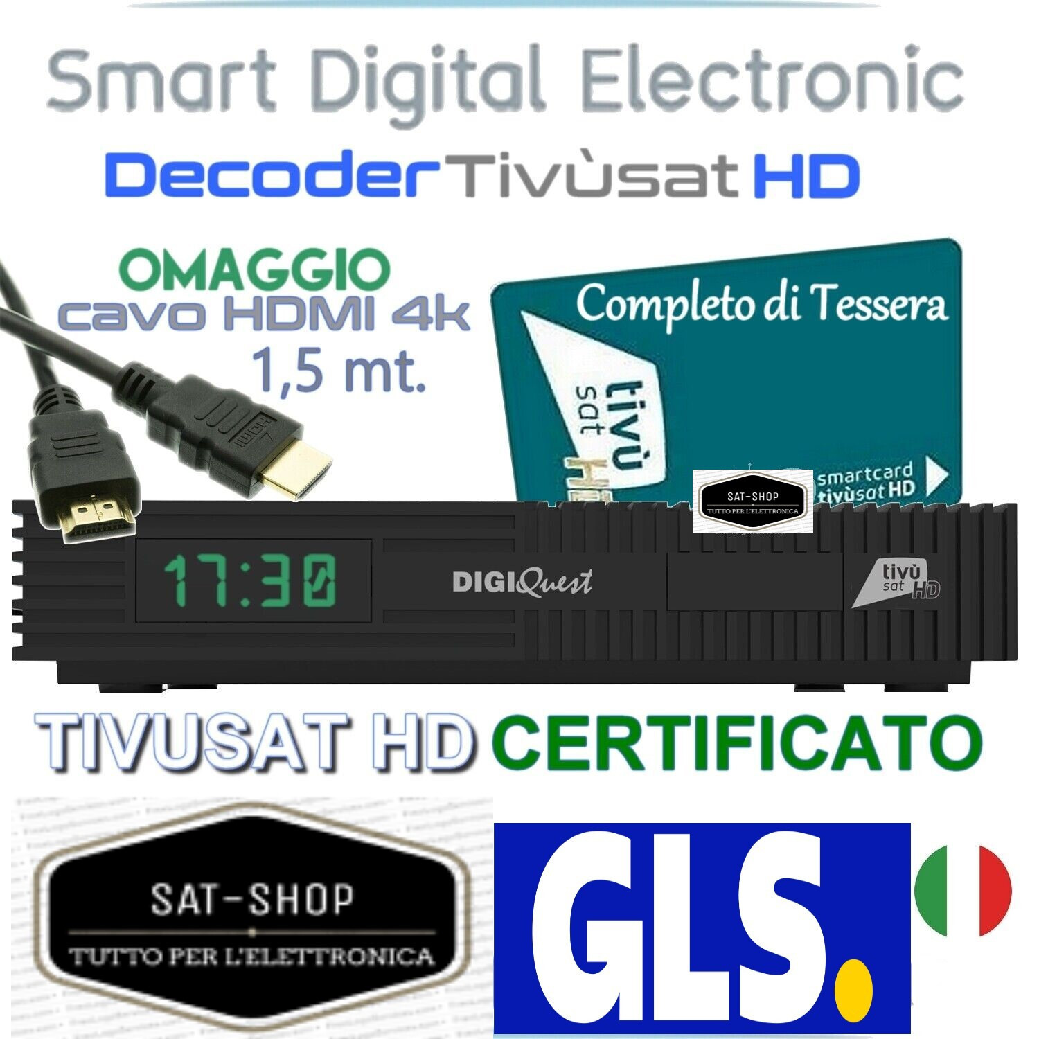 Decoder Tivusat HD con scheda tvsat certificato ricevitore satellitare ...